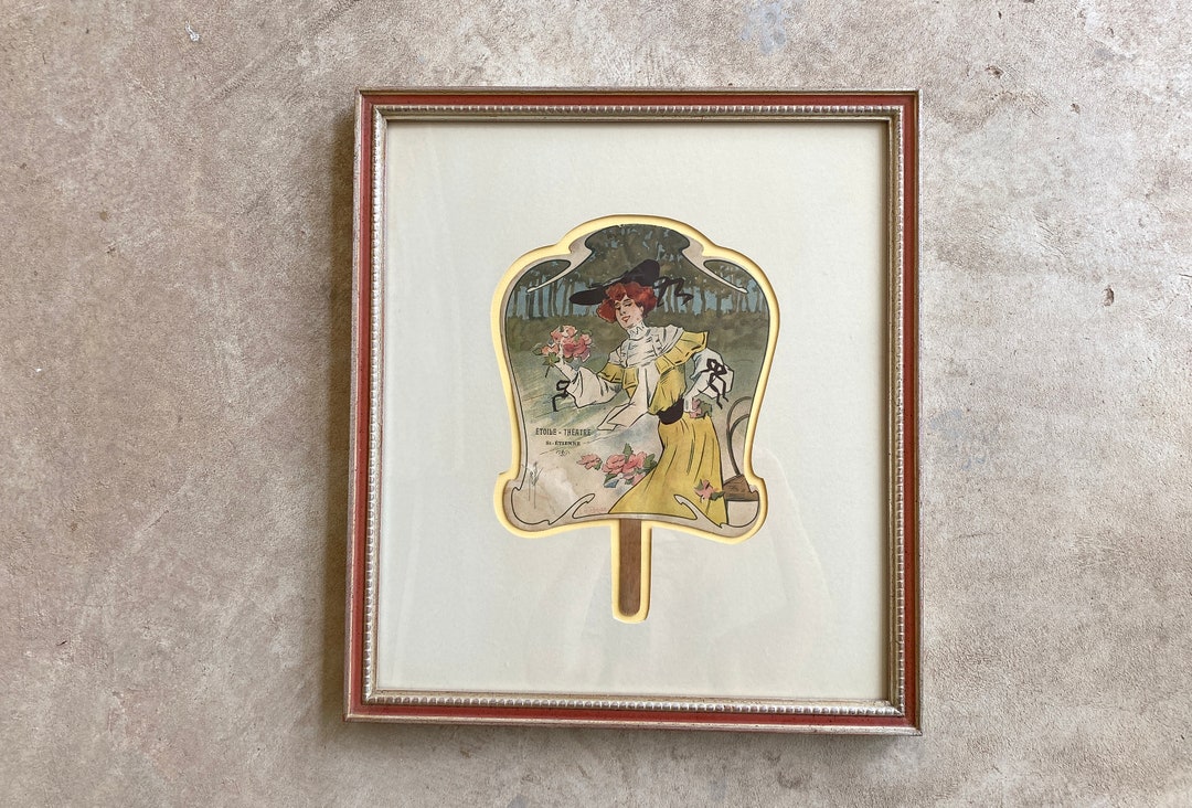 Original Framed Theater Fan. C. 1900s, PARIS. Beautifully Framed ...