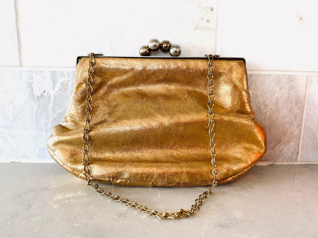 1960s Gold Evening Clutch Purse, the Perfect Accessory for Any Festive ...