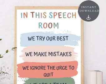 Speech Therapy Rules Poster - Etsy