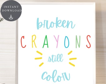 Broken Crayons Still Color Wall Art - Etsy