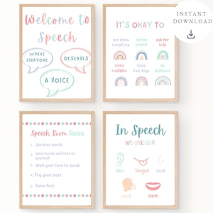 Speech Therapy Poster Bundle | 4 Speech Room Posters | Speech Room ...