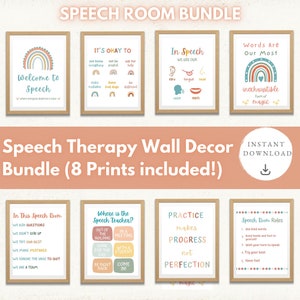 Speech Room Decor Bundle 8 Speech Posters Speech Therapy - Etsy
