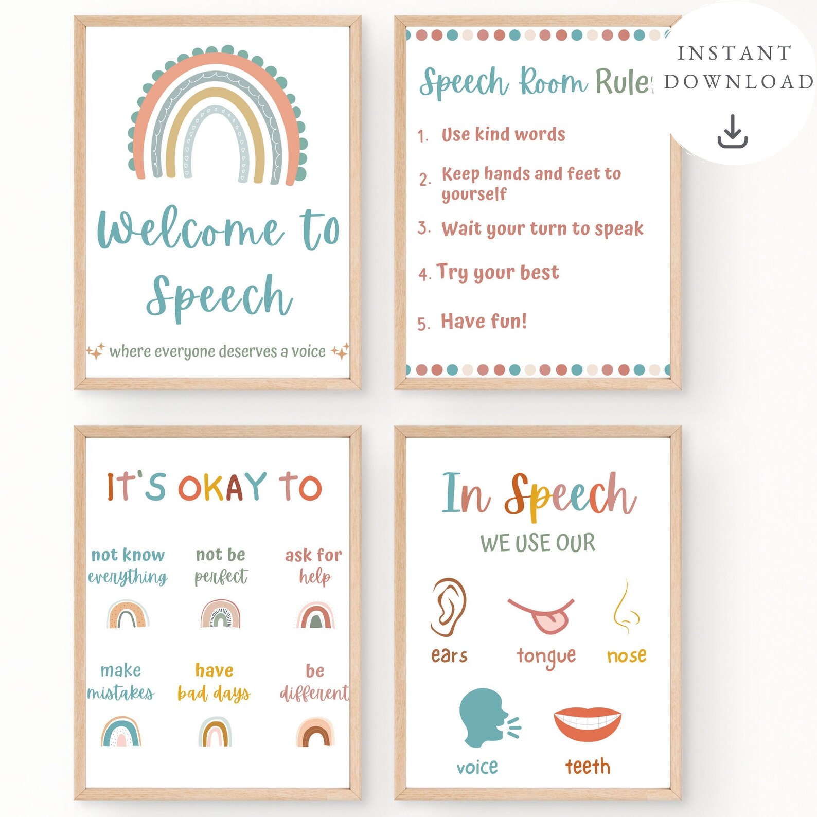 Speech Therapy Decor Bundle 4 Speech Therapy Posters - Etsy