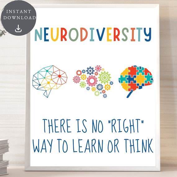 Neurodiversity Poster We All Think Differently Poster - Etsy