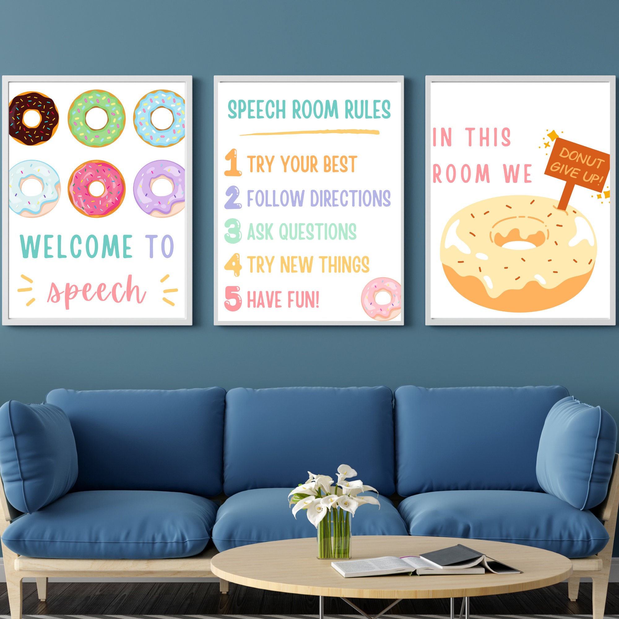 Donut Speech Room Poster Bundle 8 Speech Room Signs Speech Classroom ...