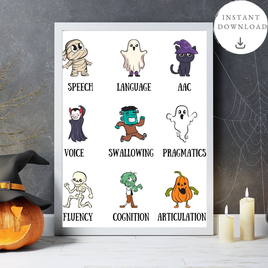 Halloween Speech Therapy Poster Speech Classroom Speech Room Sign ...