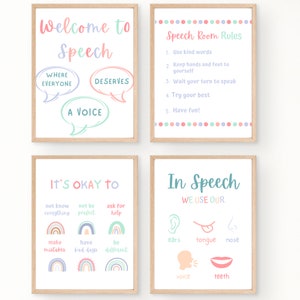 Speech Therapy Poster Bundle | 4 Speech Room Posters | Speech Room ...