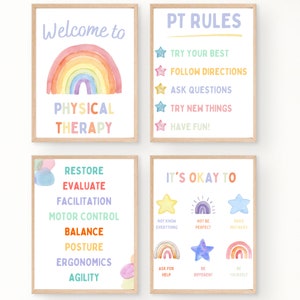 Physical Therapy Poster Bundle, 4 Physical Therapy Signs, Physical ...