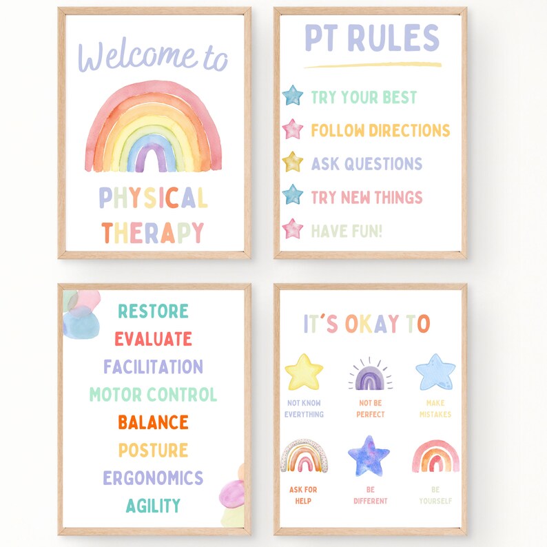 Physical Therapy Poster Bundle 4 Physical Therapy Signs - Etsy