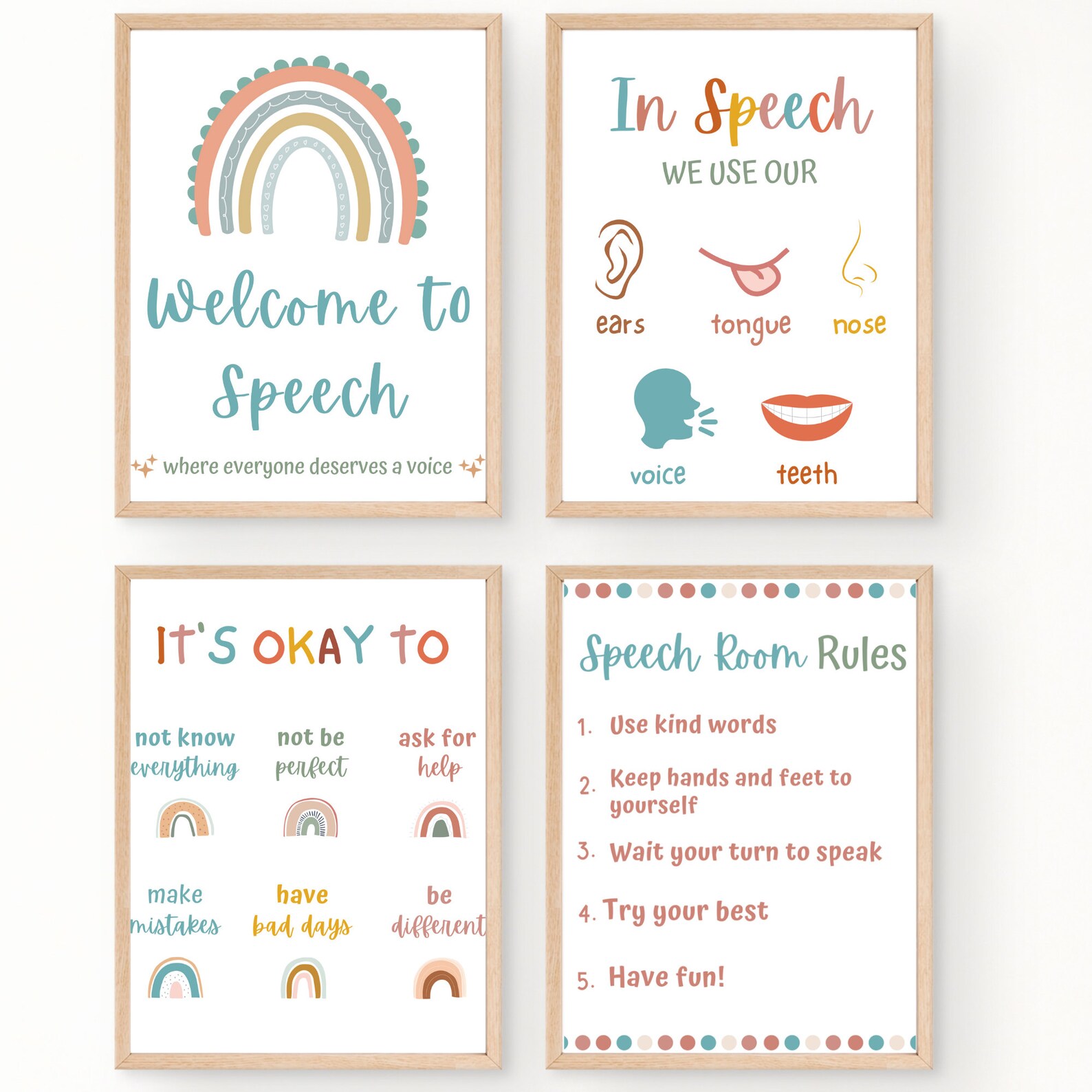 Speech Therapy Decor Bundle 4 Speech Therapy Posters - Etsy