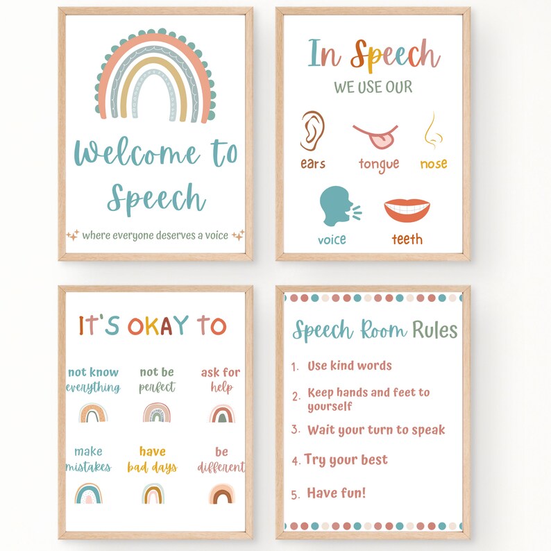 Speech Therapy Decor Bundle 4 Speech Therapy Posters - Etsy
