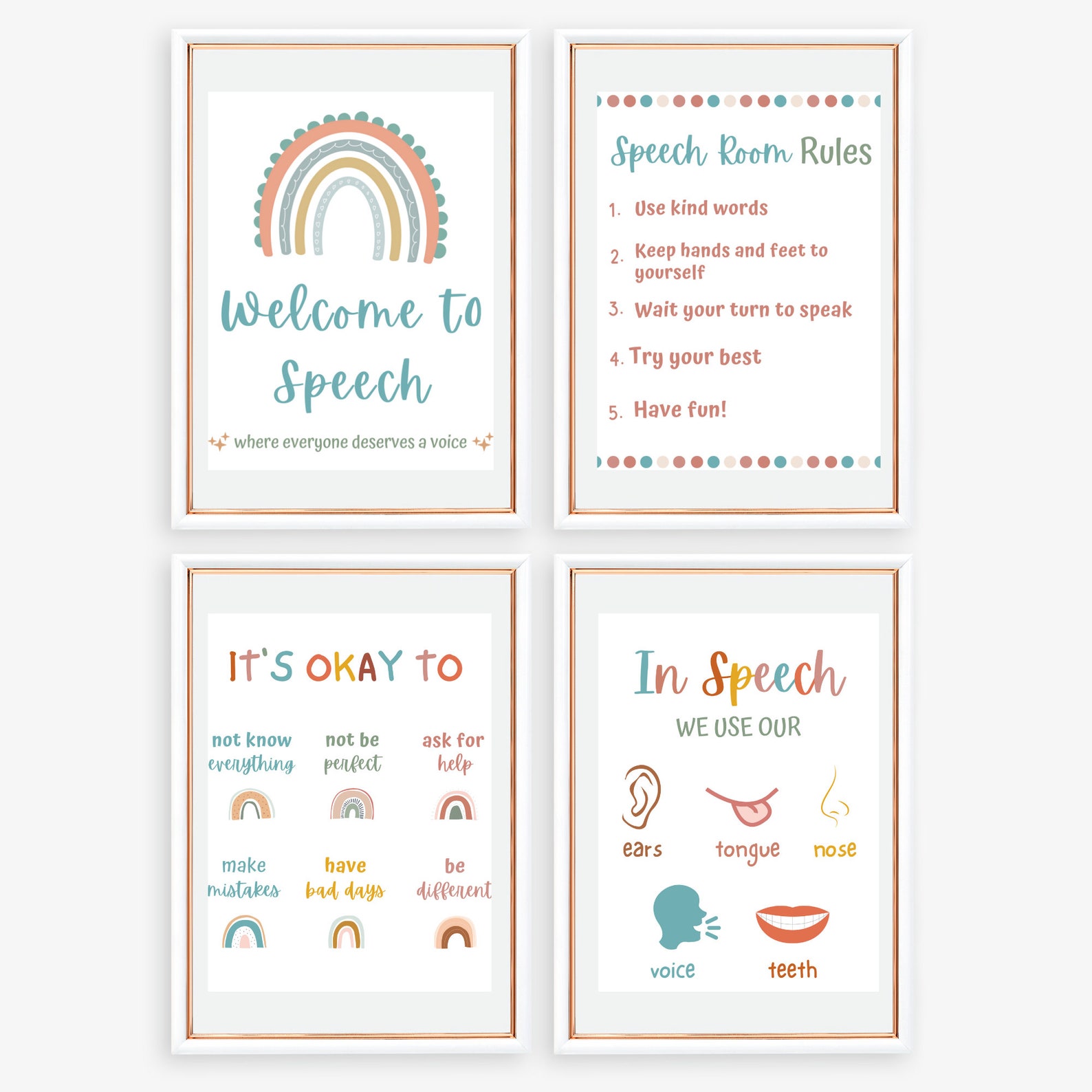 Speech Therapy Decor Bundle 4 Speech Therapy Posters - Etsy