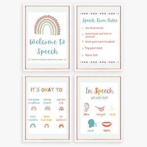 Speech Therapy Decor Bundle | 4 Speech Therapy Posters | Welcome to ...