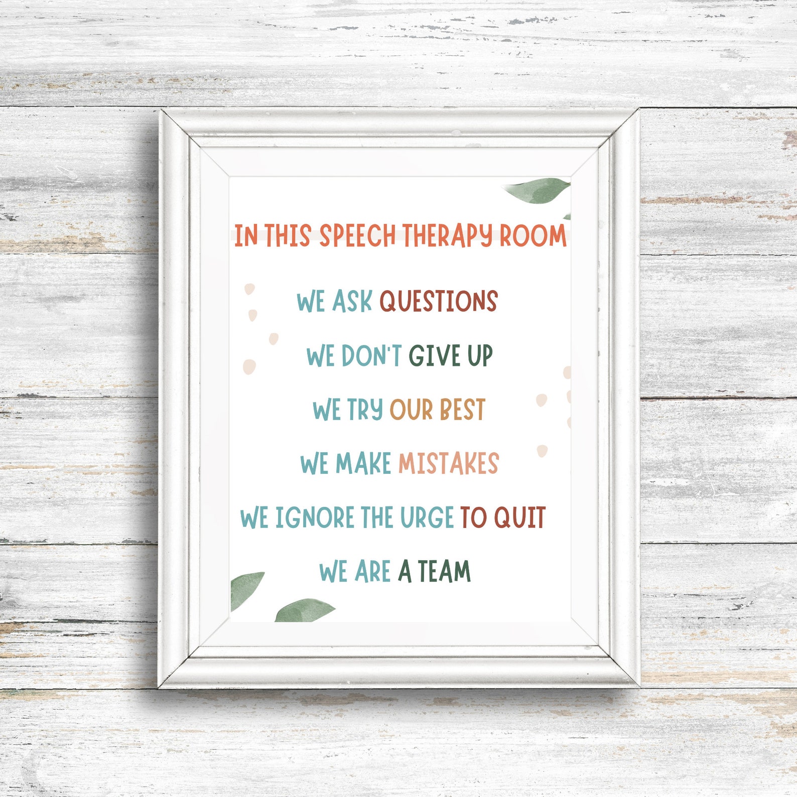 Speech Therapy Rules Poster Speech Rules Speech Therapy - Etsy