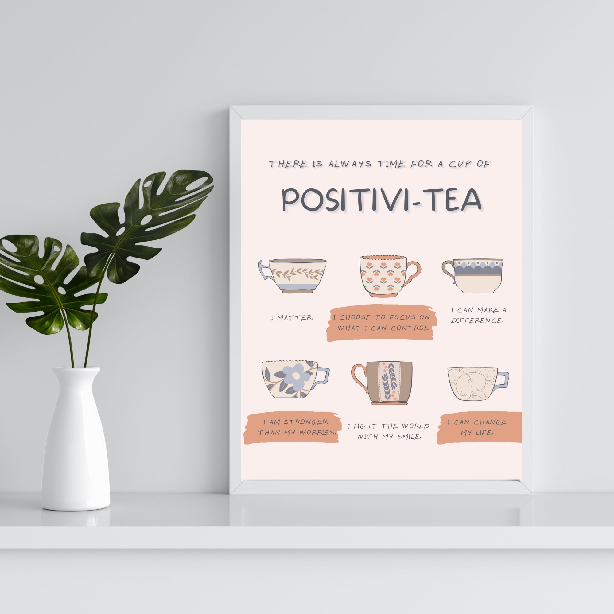 Positivitea Poster Positivitea Sign Mental Health Poster - Etsy