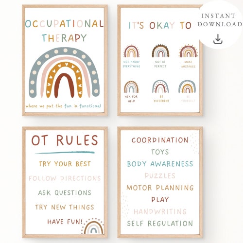 Occupational Therapy OT Wall Office Decor Rainbow - Etsy