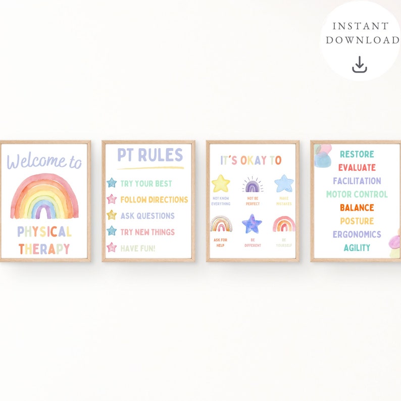 Physical Therapy Poster Bundle 4 Physical Therapy Signs - Etsy