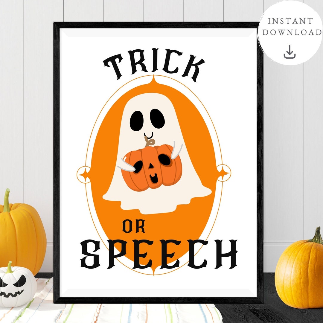 Trick or Speech Poster, Halloween Speech Therapy, Spooky Speech Therapy ...