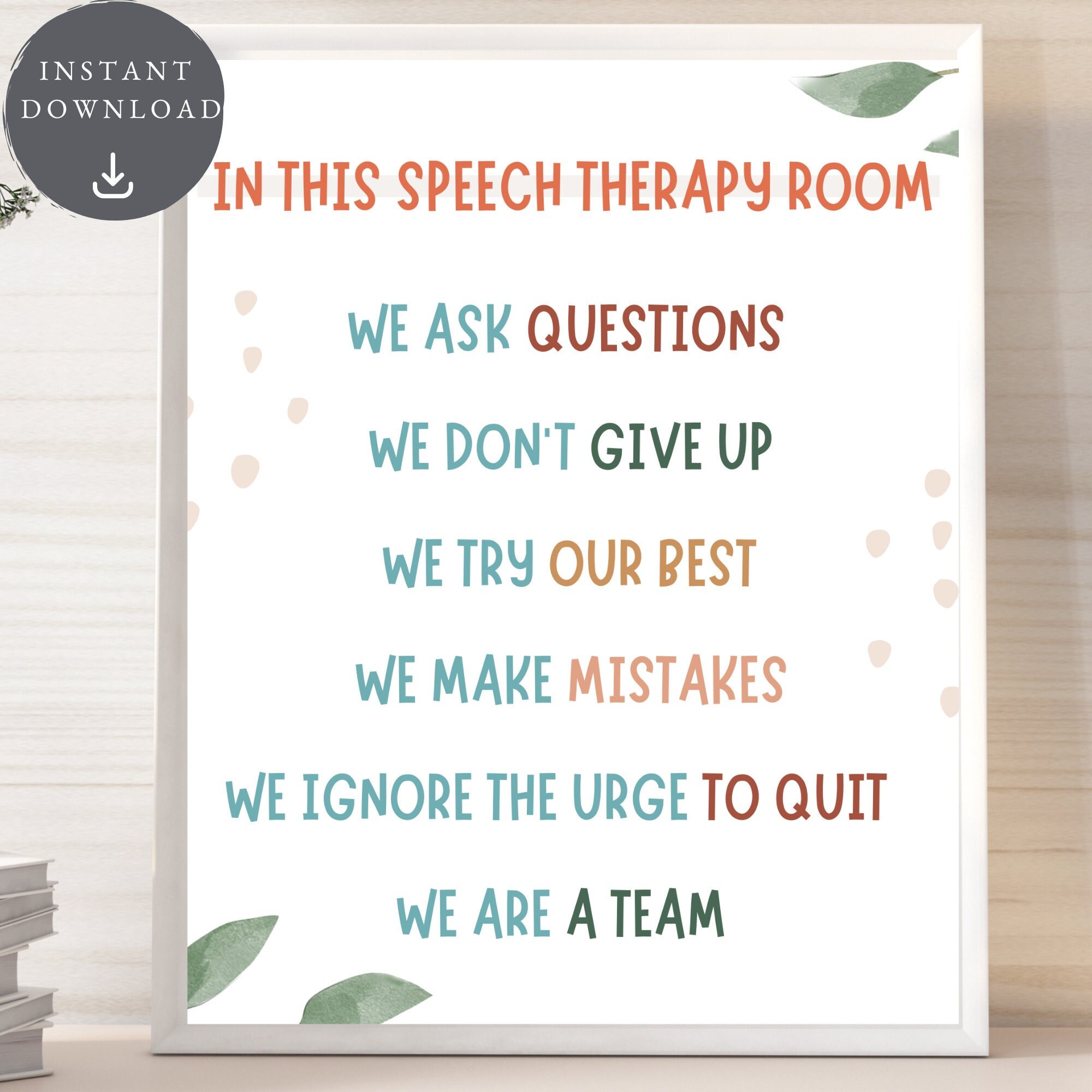 Speech Therapy Rules Poster Speech Rules Speech Therapy - Etsy