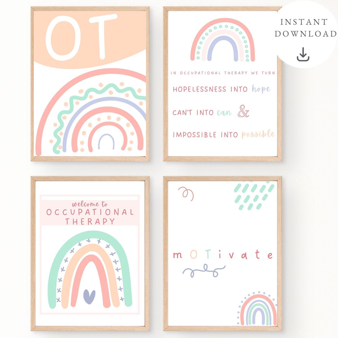 Occupational Therapy Poster Bundle, 4 Occupational Therapy Signs ...