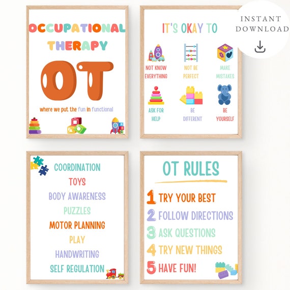 Occupational Therapy Poster Bundle 4 Occupational Therapy - Etsy