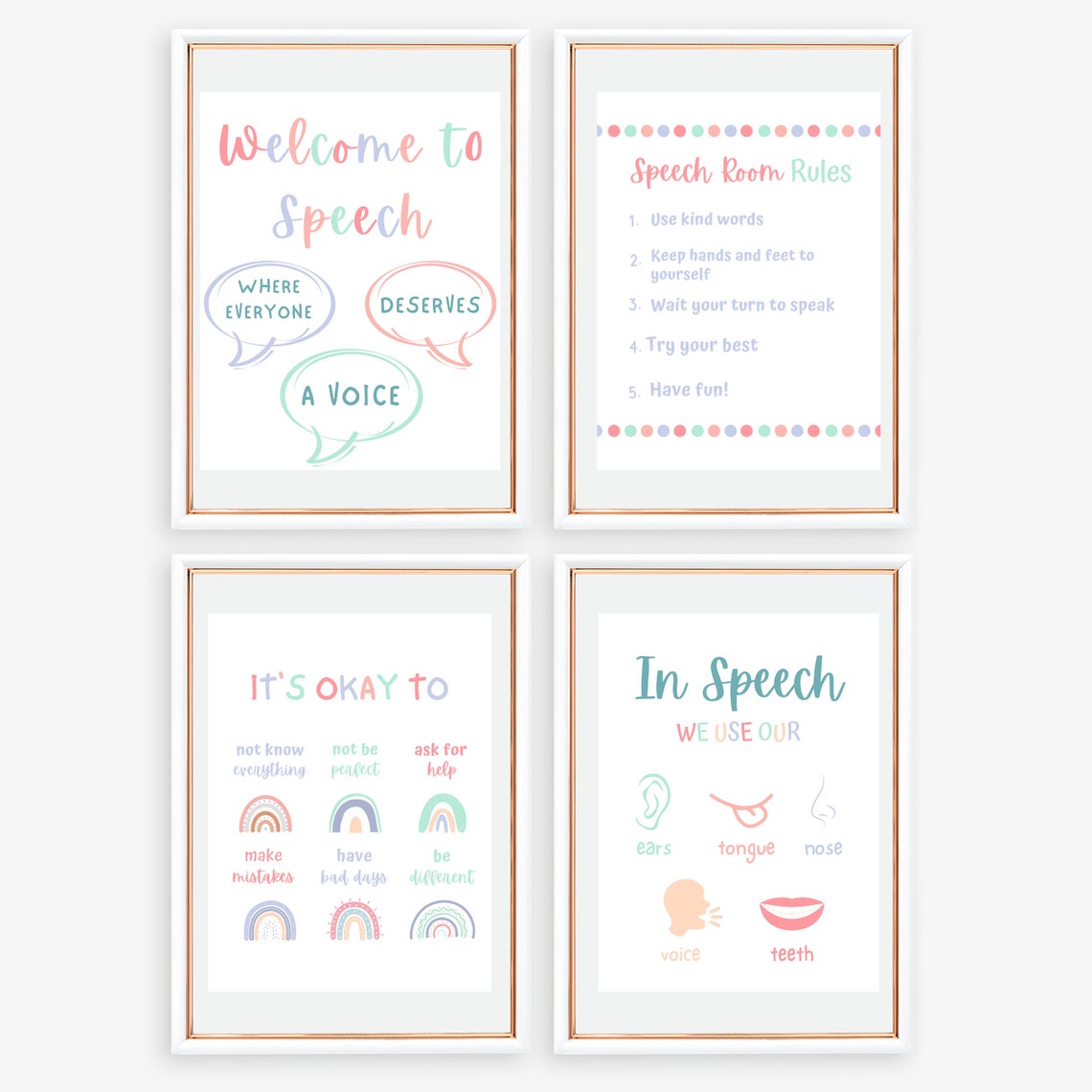 Speech Therapy Poster Bundle 4 Speech Room Posters Speech Room Decor ...