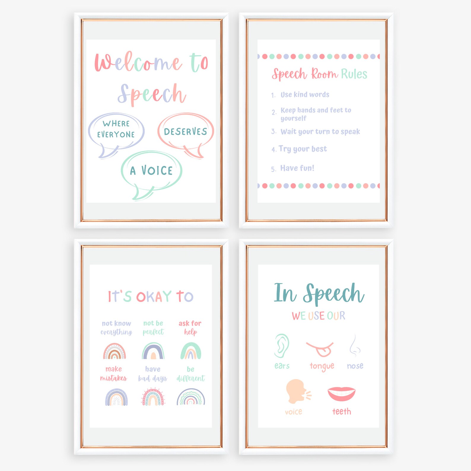 Speech Therapy Poster Bundle | 4 Speech Room Posters | Speech Room ...
