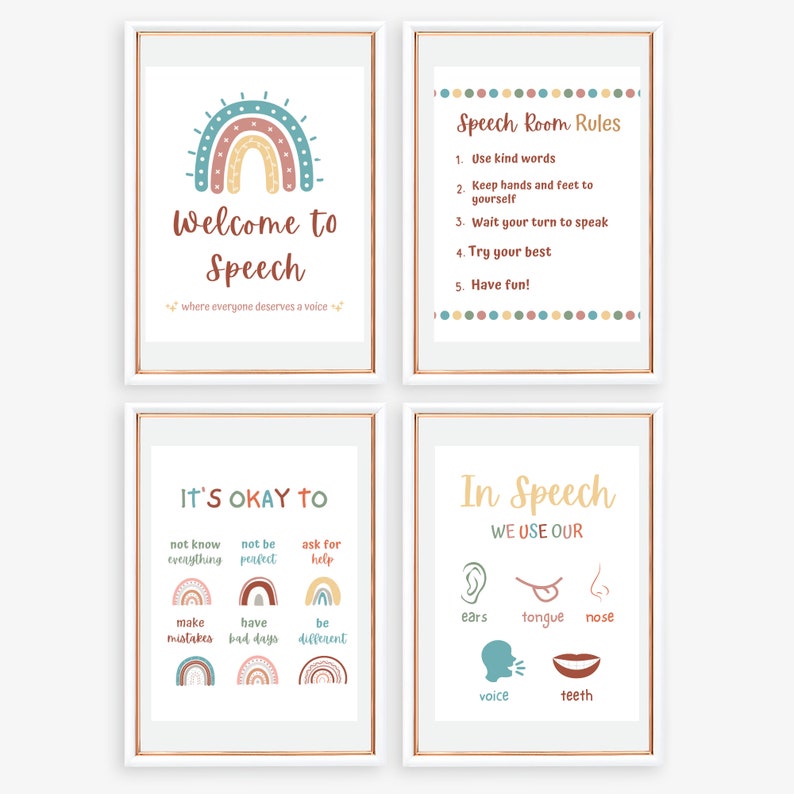 Boho Speech Room Decor Bundle 4 Speech Room Posters - Etsy