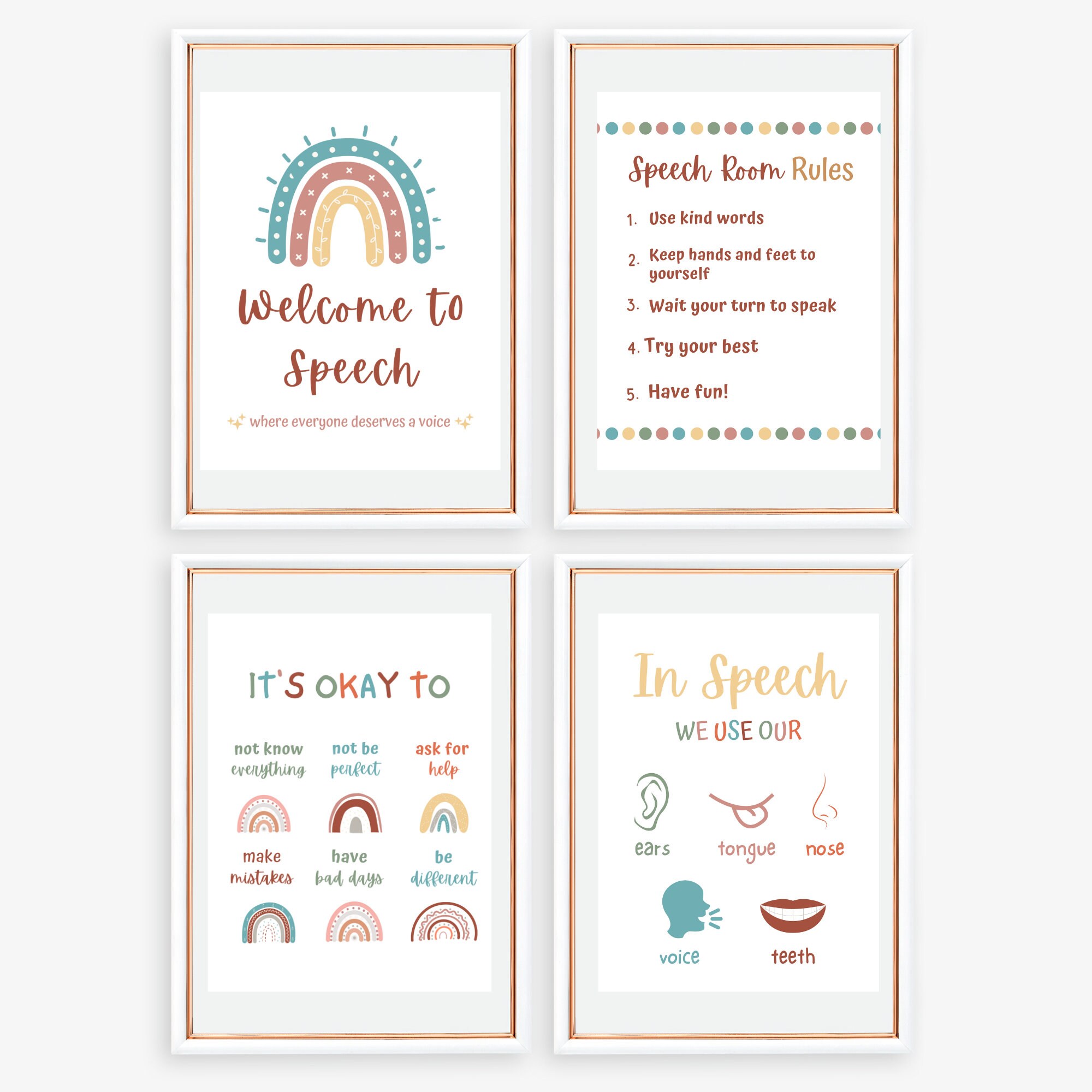 Boho Speech Room Decor Bundle 4 Speech Room Posters - Etsy