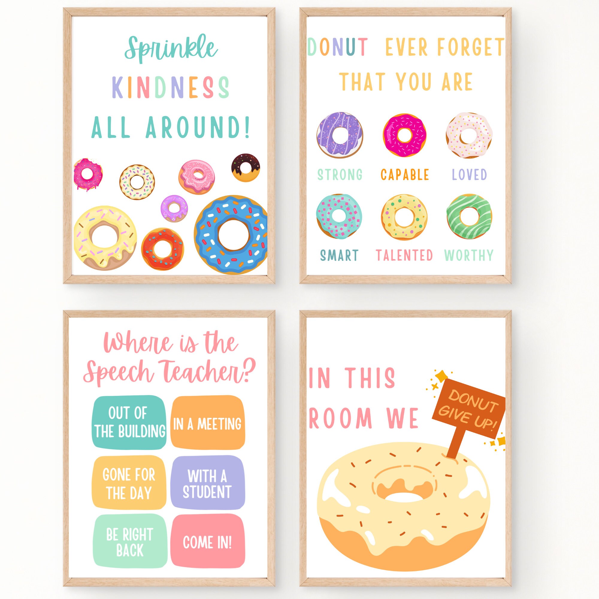 Donut Speech Room Poster Bundle 8 Speech Room Signs Speech Classroom ...