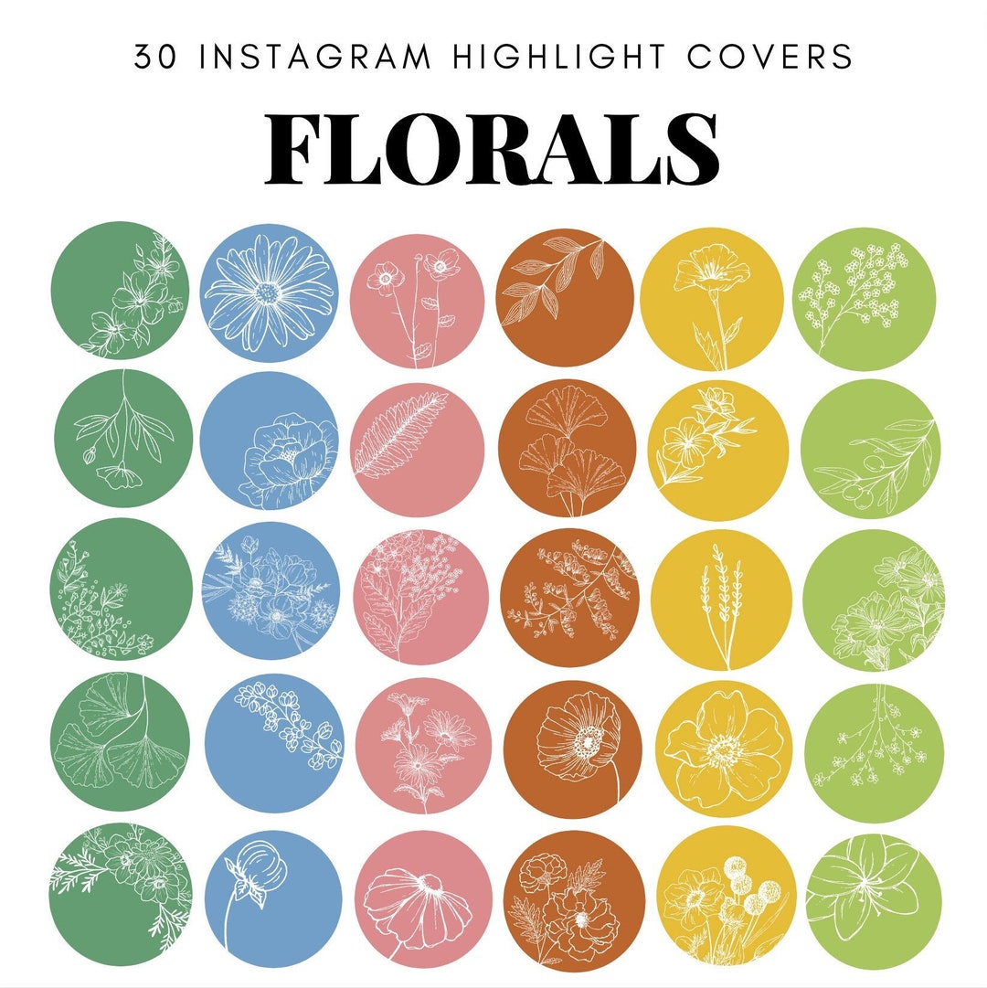 Floral Instagram Highlight Covers | Spring | Botanical | Flowers ...