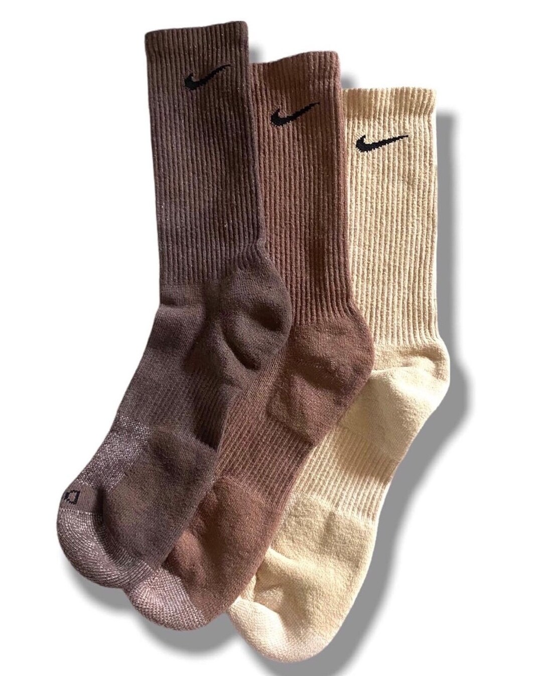 Nike Hand-dyed Dri-fit Crew Sock Brown Tone | Neutral | Made to Order ...