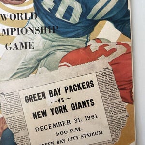 NFL Championship Game Program Packers Giants Dec 31, 1961 VG - Etsy