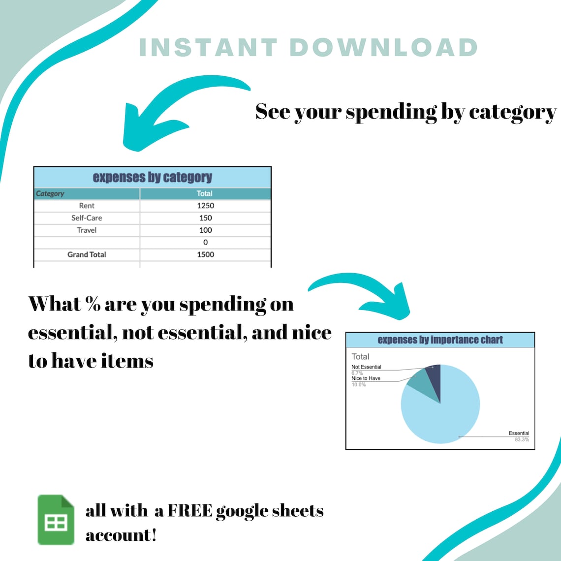 Google Sheets Budget Planner, Monthly Budget Spreadsheet, Expense ...