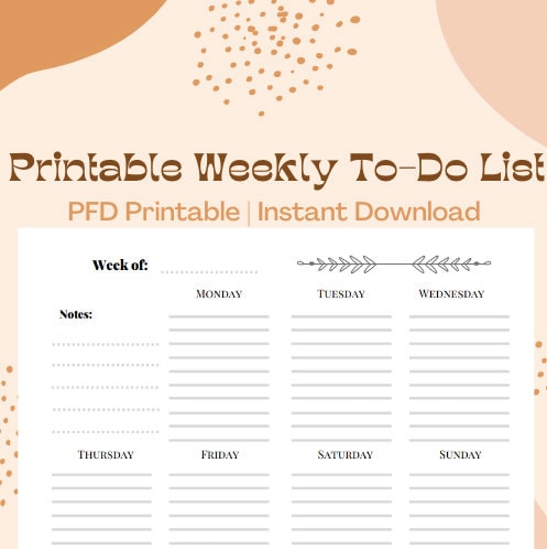 Printable Weekly Planner, Undated Daily Planner, Daily to Do List ...
