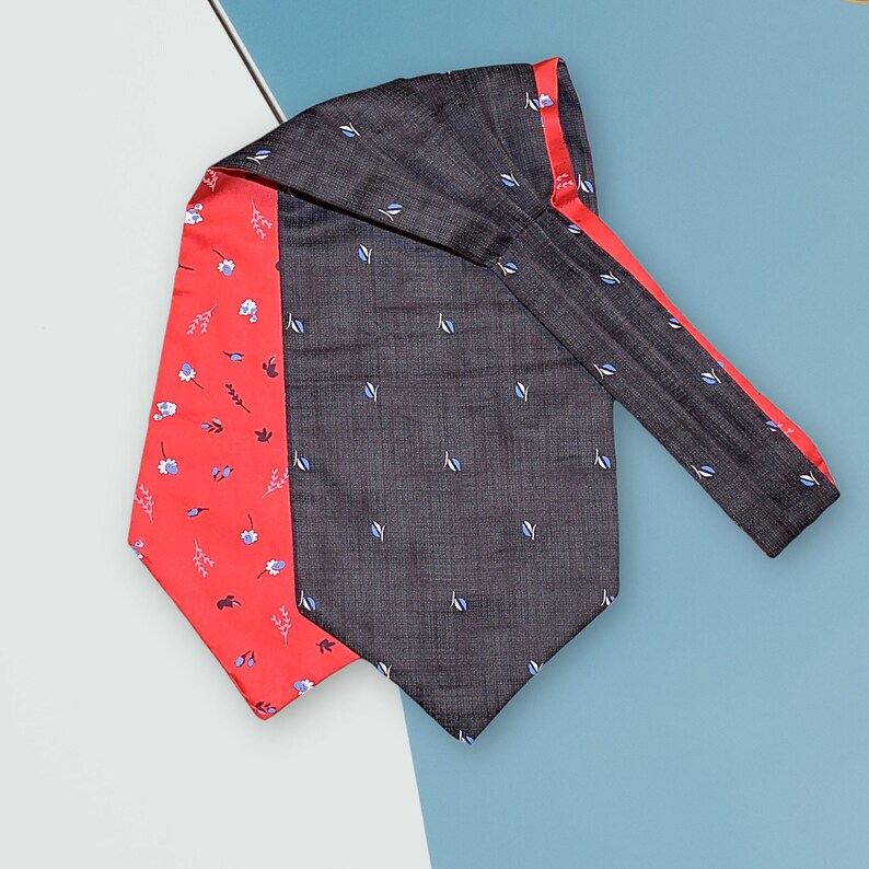 Balete Designs Reversible Cravat in Red and Grey Black Combination ...