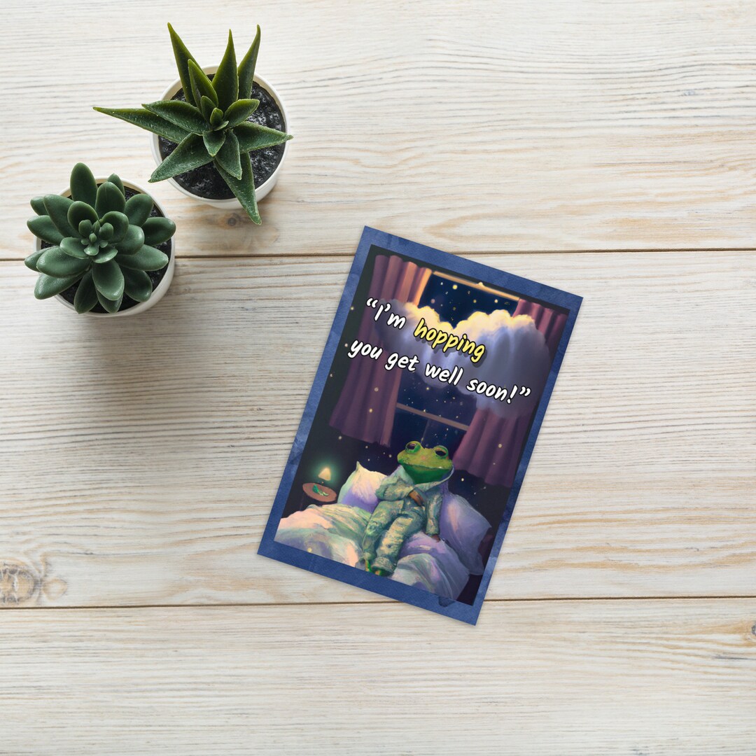 Funny Get Well Frog Greeting Card - Etsy