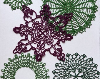 Hand Tatted Lace Wall Décor canvas 013 - Etsy