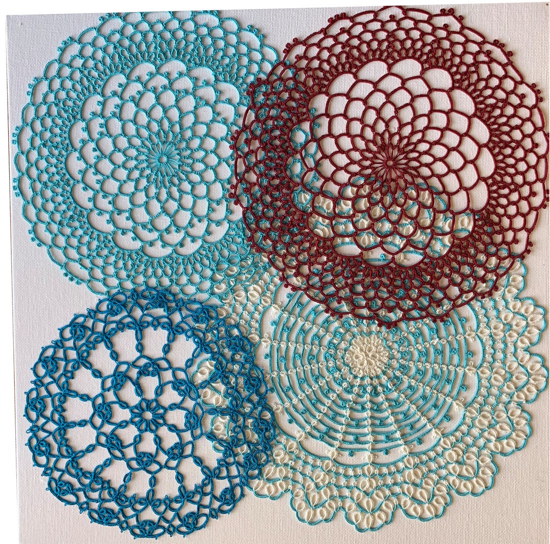 Hand Tatted Lace Wall Décor canvas 010 - Etsy