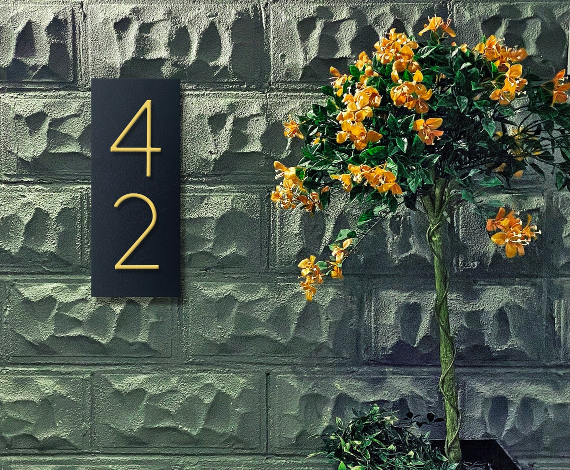 Metal House Number House Numbers Modern Address Sign With METAL Numbers ...