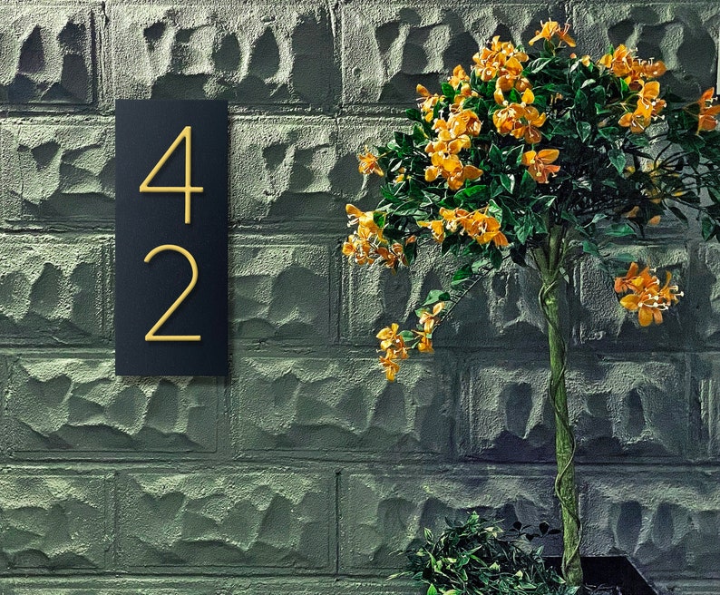 Metal House Number House Numbers Modern Address Sign With METAL Numbers ...