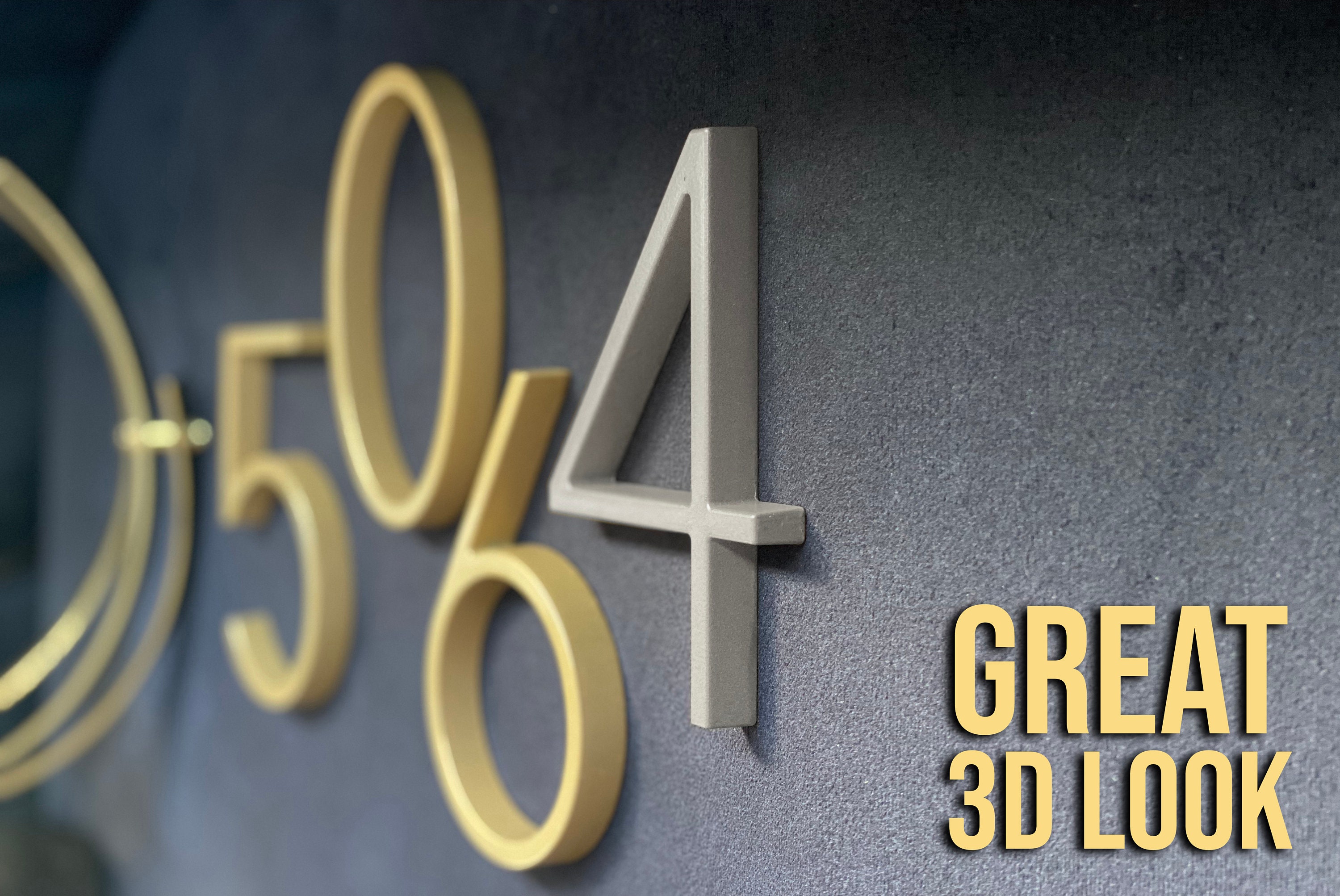 Metal House Number House Numbers Modern Address Sign With METAL Numbers ...