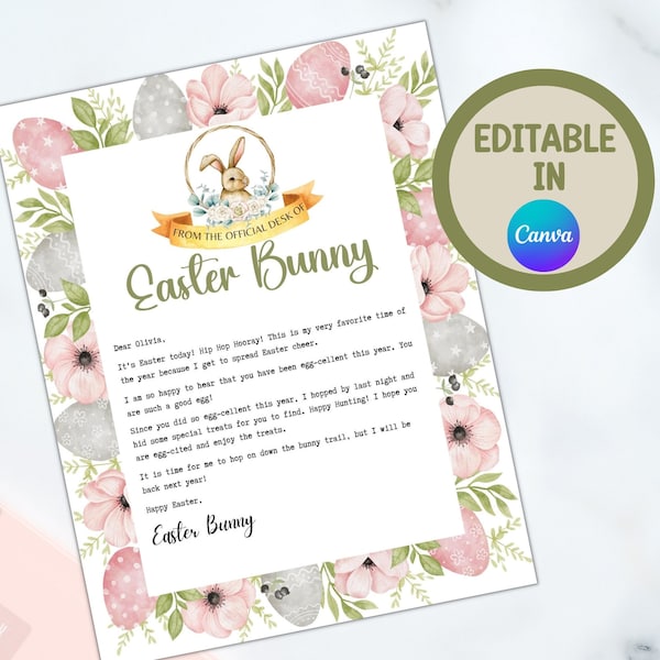 Easter Bunny Letter - Etsy