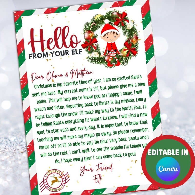 First Letter From Elf - Etsy