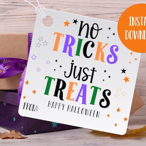 Halloween Favor Tags, Boo Gift Tags, Trick or Treat Favor Tags, Treat ...