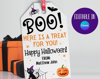 Halloween Favor Tags, Boo Gift Tags, Trick or Treat Favor Tags, Treat ...