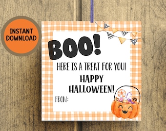 Printable Halloween Favor Tags, Boo Gift Tags, Trick or Treat Favor ...