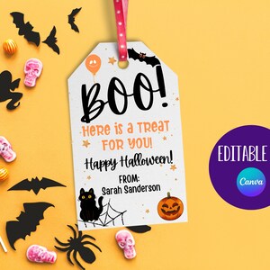 Halloween Favor Tags, Boo Gift Tags, Trick or Treat Favor Tags, Treat ...