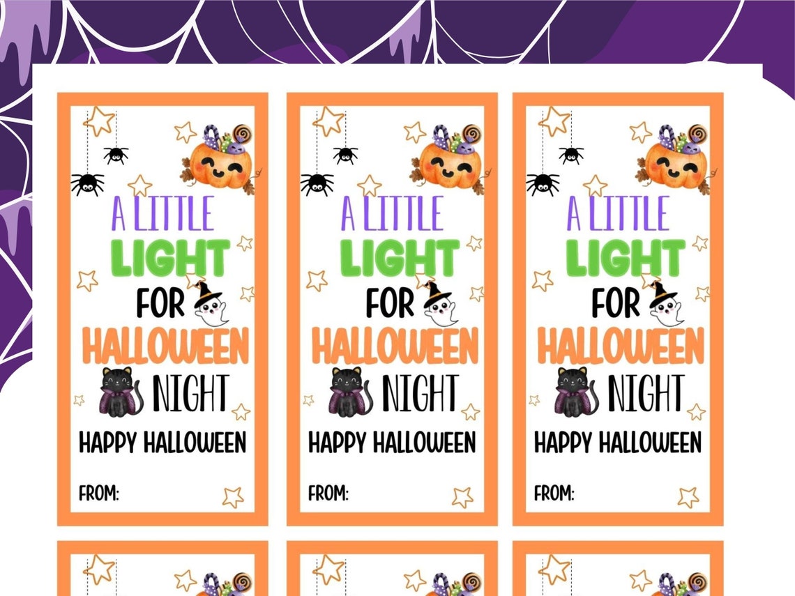 Glow Stick Tag A Little Bit of Light for Halloween Night - Etsy