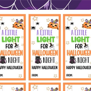 Glow Stick Tag, A Little Bit of Light for Halloween Night, Printable ...